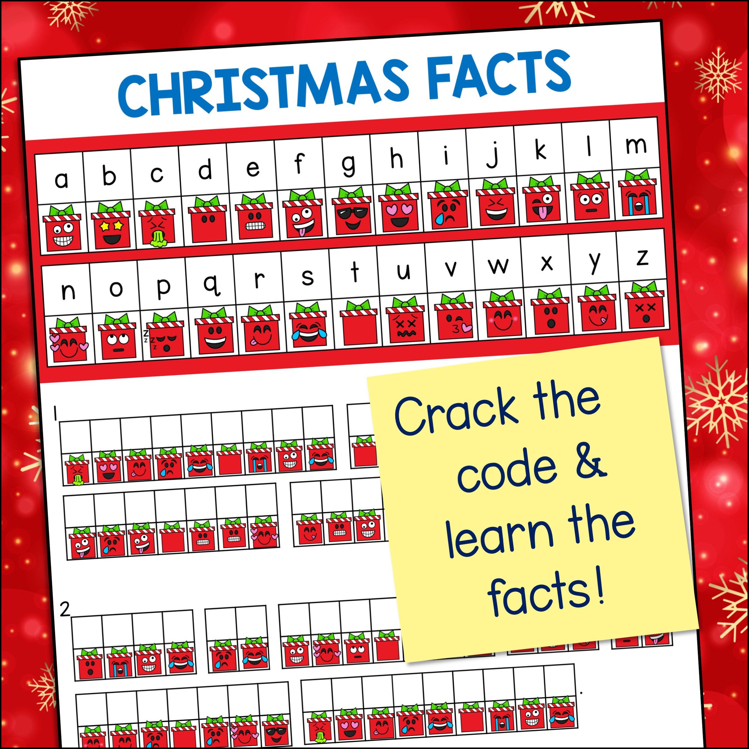 Christmas Crack the Code Worksheet Christmas Secret Emoji - Etsy