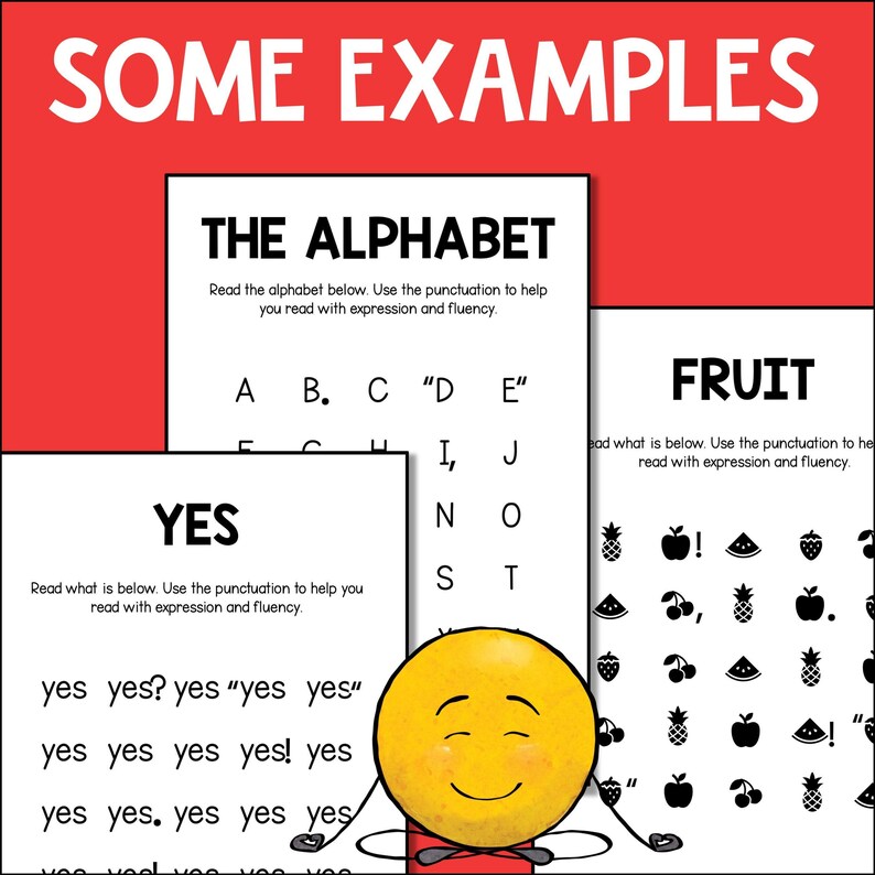 Reading Fluency & Expression Punctuation Worksheets, Fluency and ...