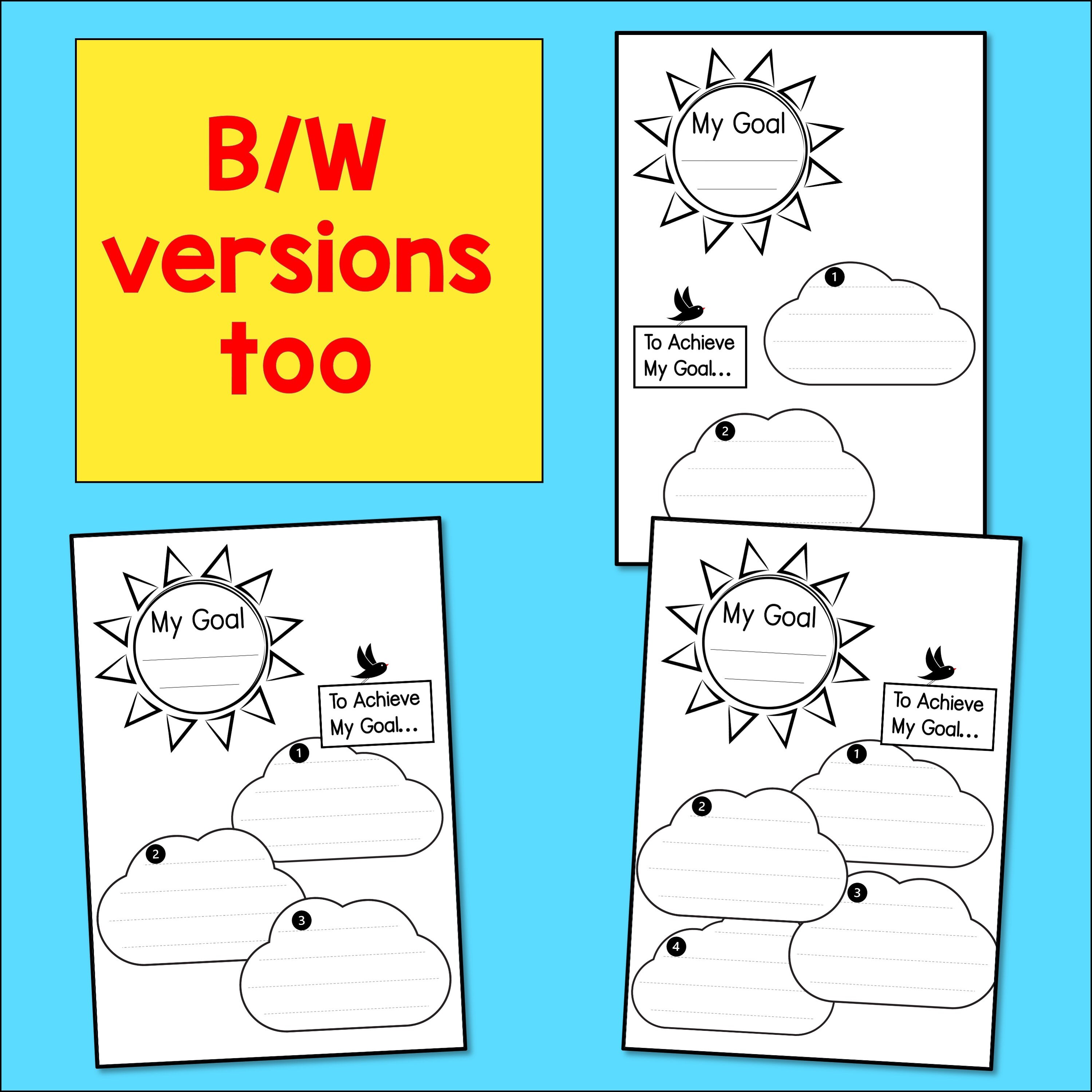 Goal Setting for Kids, Student Learning Goal Sheets and Posters, Growth ...