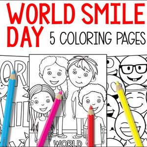 World Smile Day Coloring Pages, Fun Coloring Activity for Kids ...