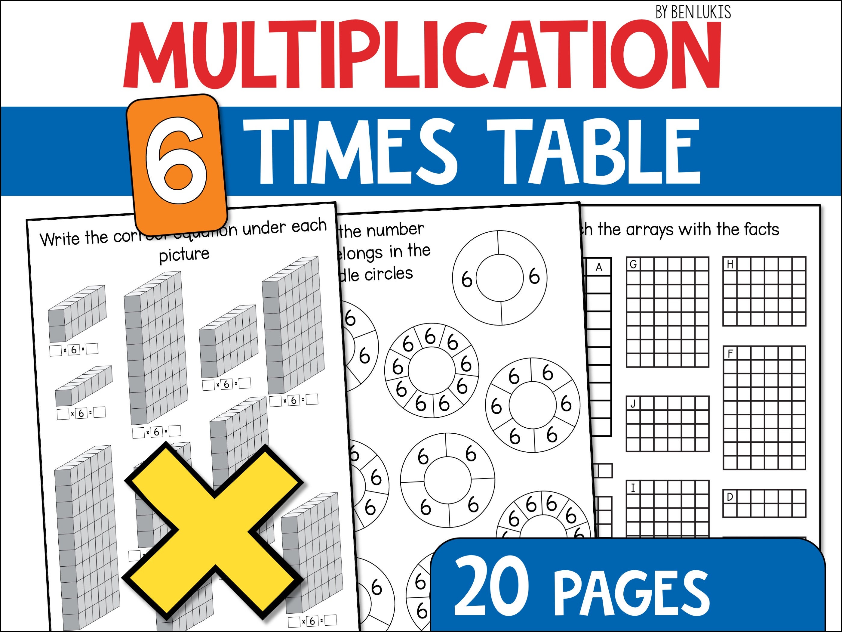 Multiplication Practice Worksheets for 6 Times Table, Printable ...