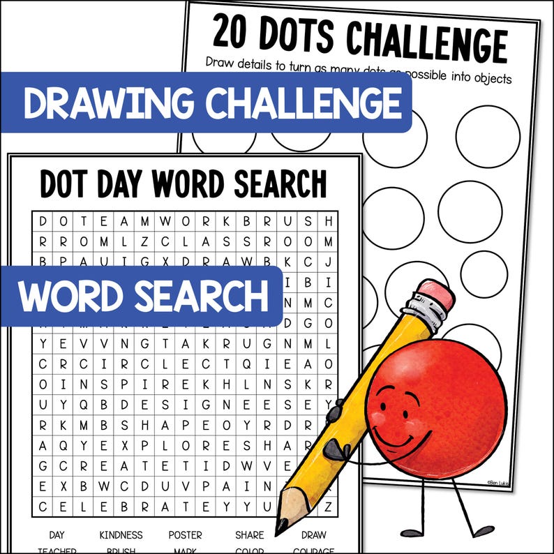 International Dot Day Coloring Pages, Word Search, Drawing Challenge ...