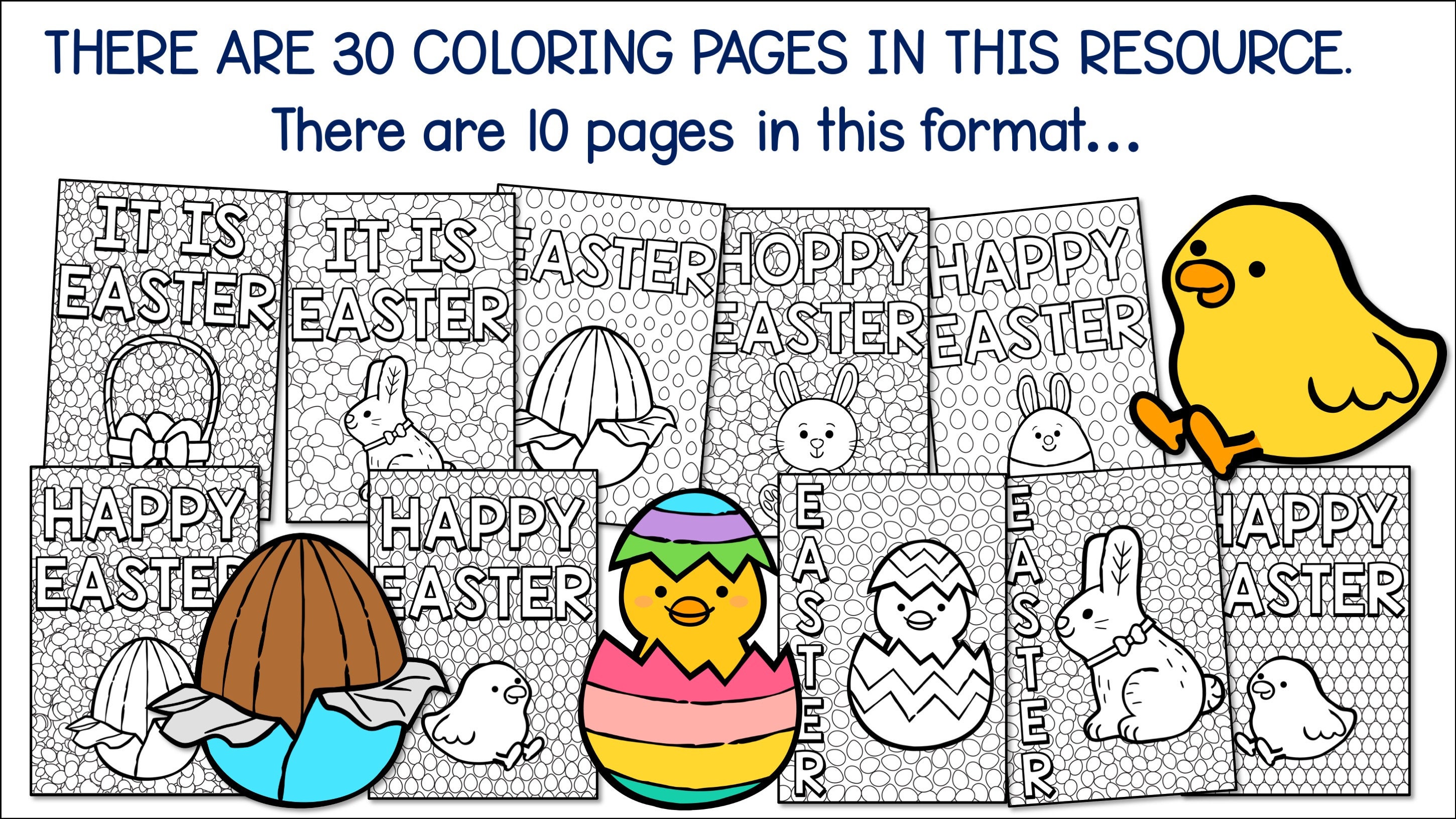 Easter Egg Coloring Pages, Kids Activity Sheets, Printable PDF Download ...