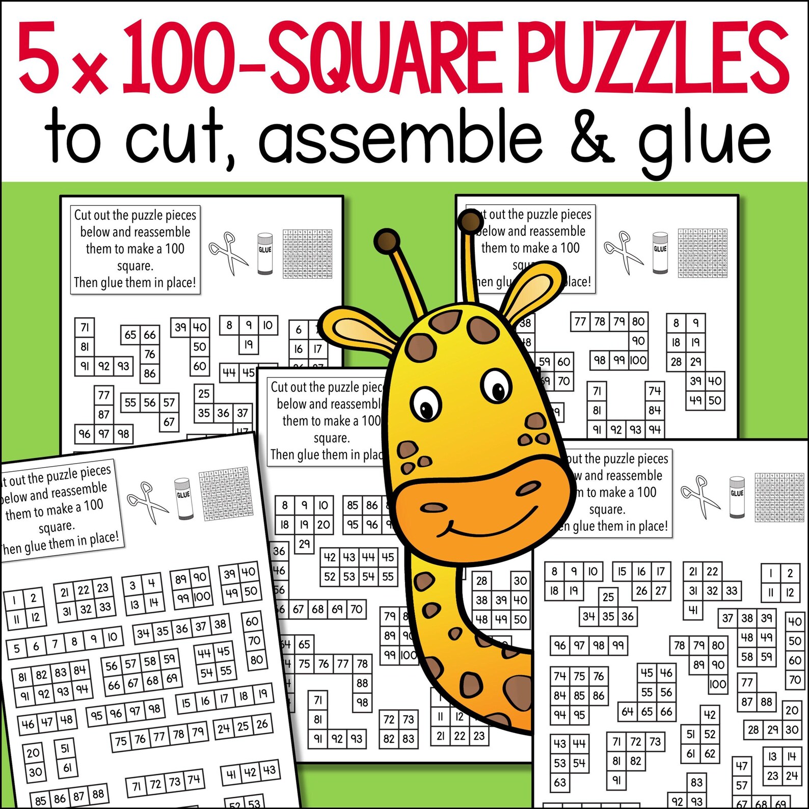 Place Value to 100 Jigsaws, 100 Chart Jigsaw Activity, Printable PDF ...