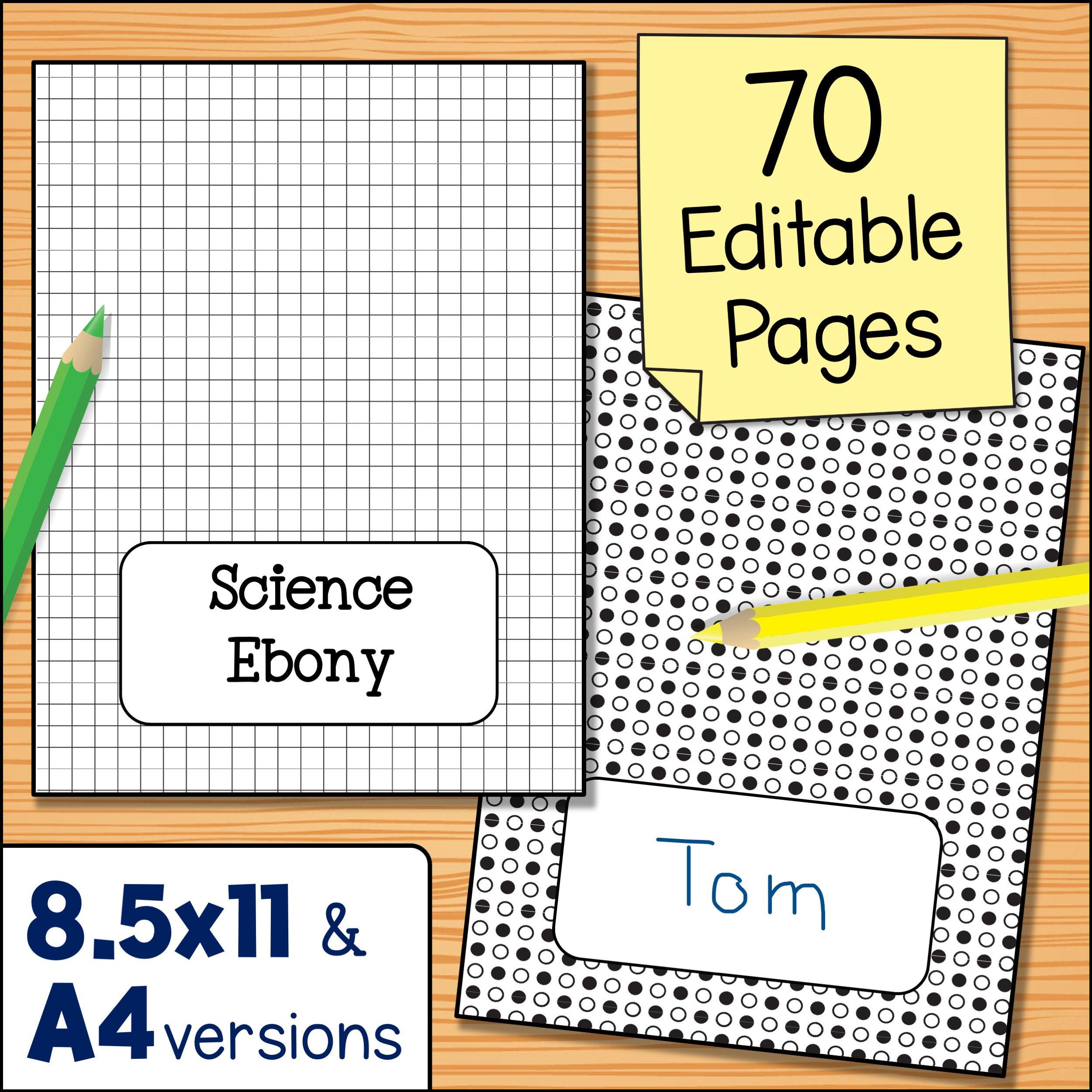 Editable Book Covers to Color, 8.5x11 and A4 Versions, Digital Download ...