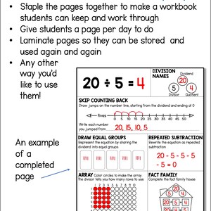 Divide by 4 Practice Math Worksheets, Division Equation of the Day ...