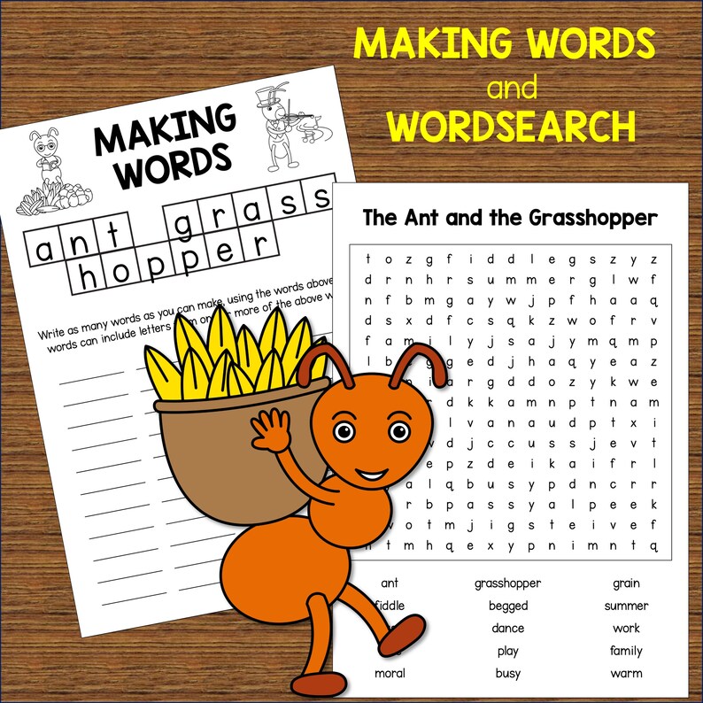 The Ant and the Grasshopper, Aesop's Fables ELA Literacy Activities for ...