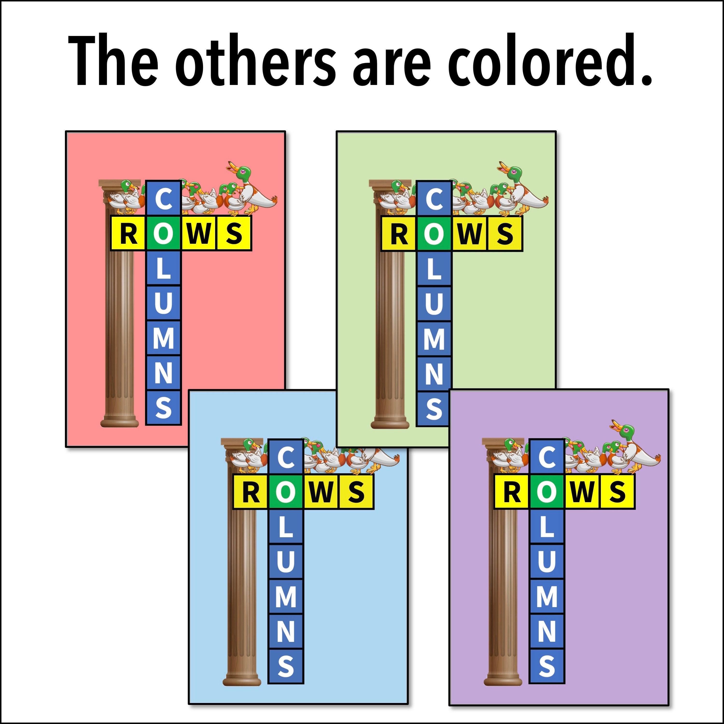 Toys Rows and Columns Poster Visual Rows as 'Ducks In A Row' Toys ...