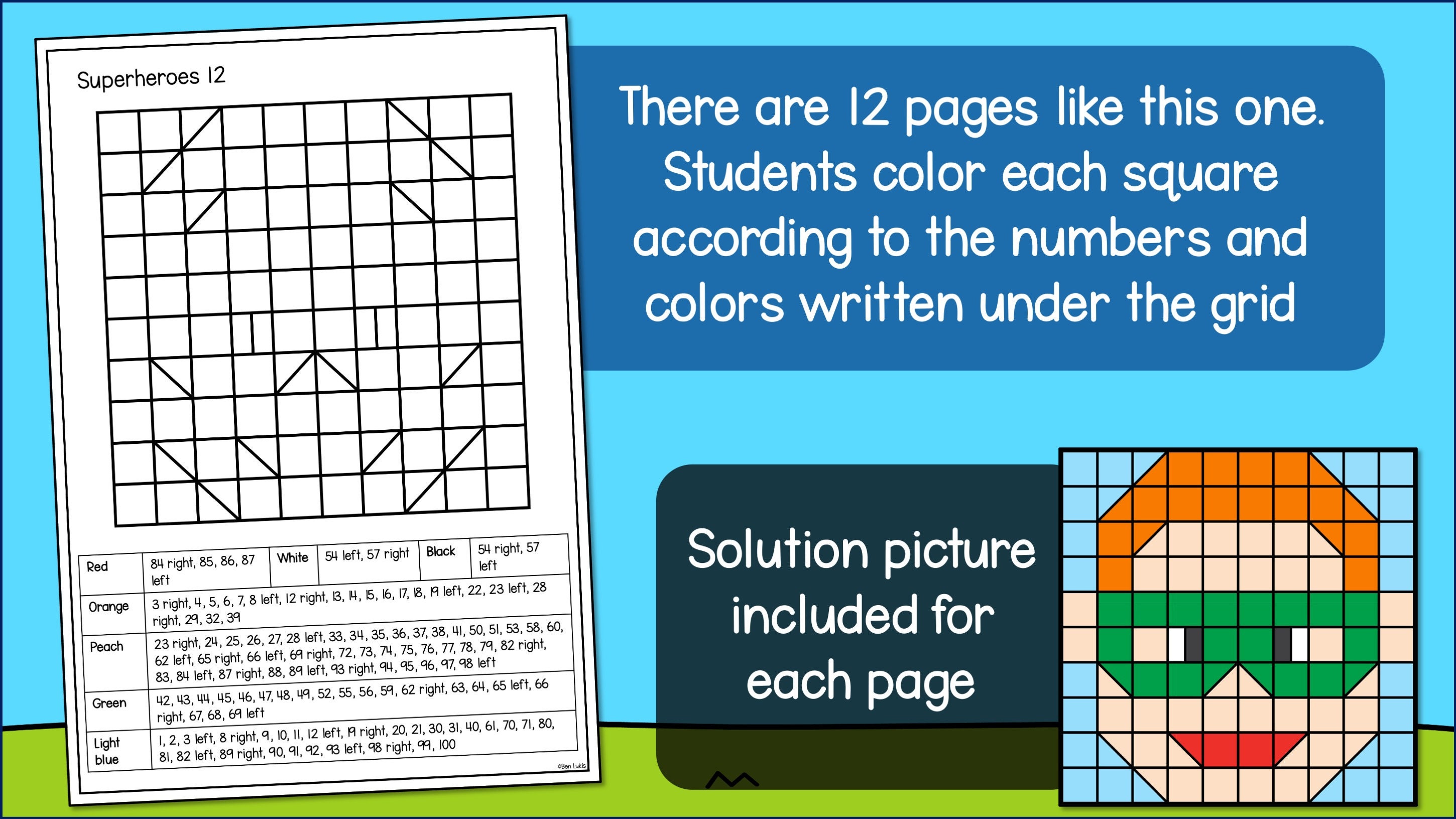 Place Value to 100 and Superhero Picture Math Worksheets, Place Value ...