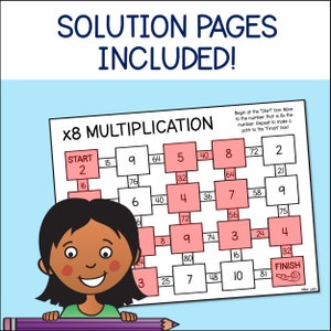 Multiplication Fact Mazes, Times Tables Math Activities for Kids ...