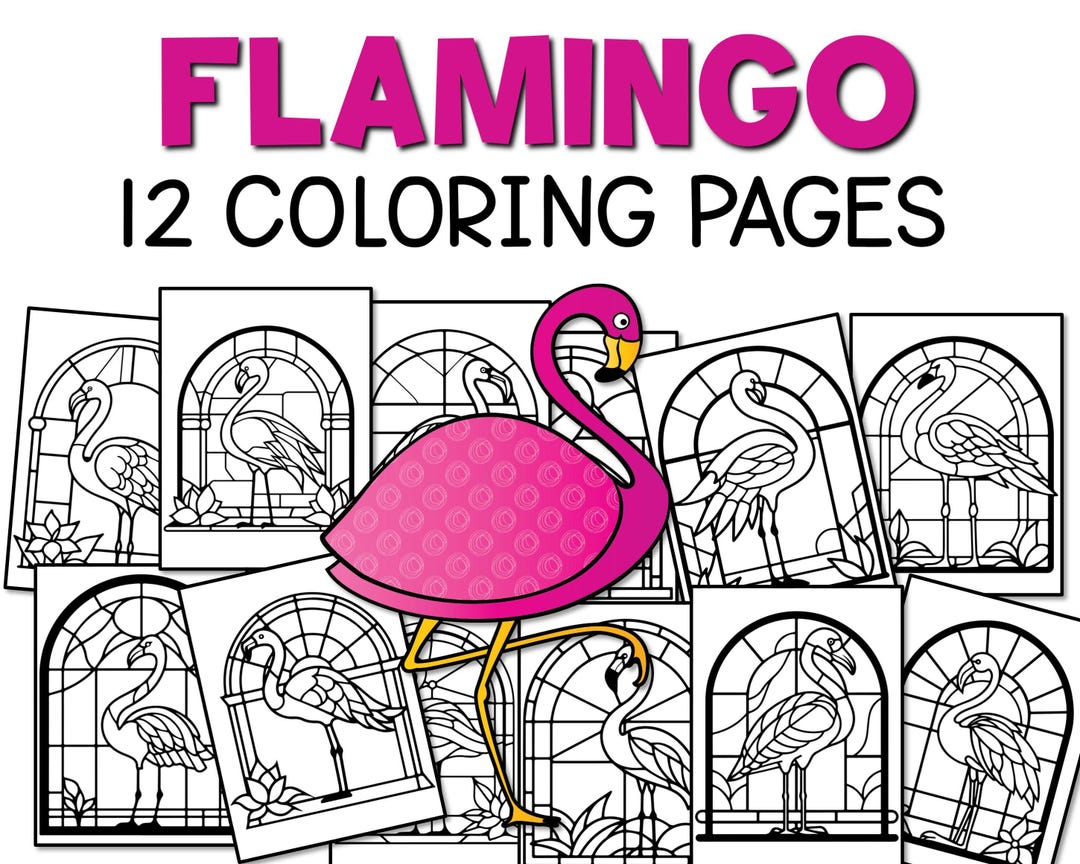 Flamingo Coloring Pages, Kid's Printable Activity Book, Digital ...