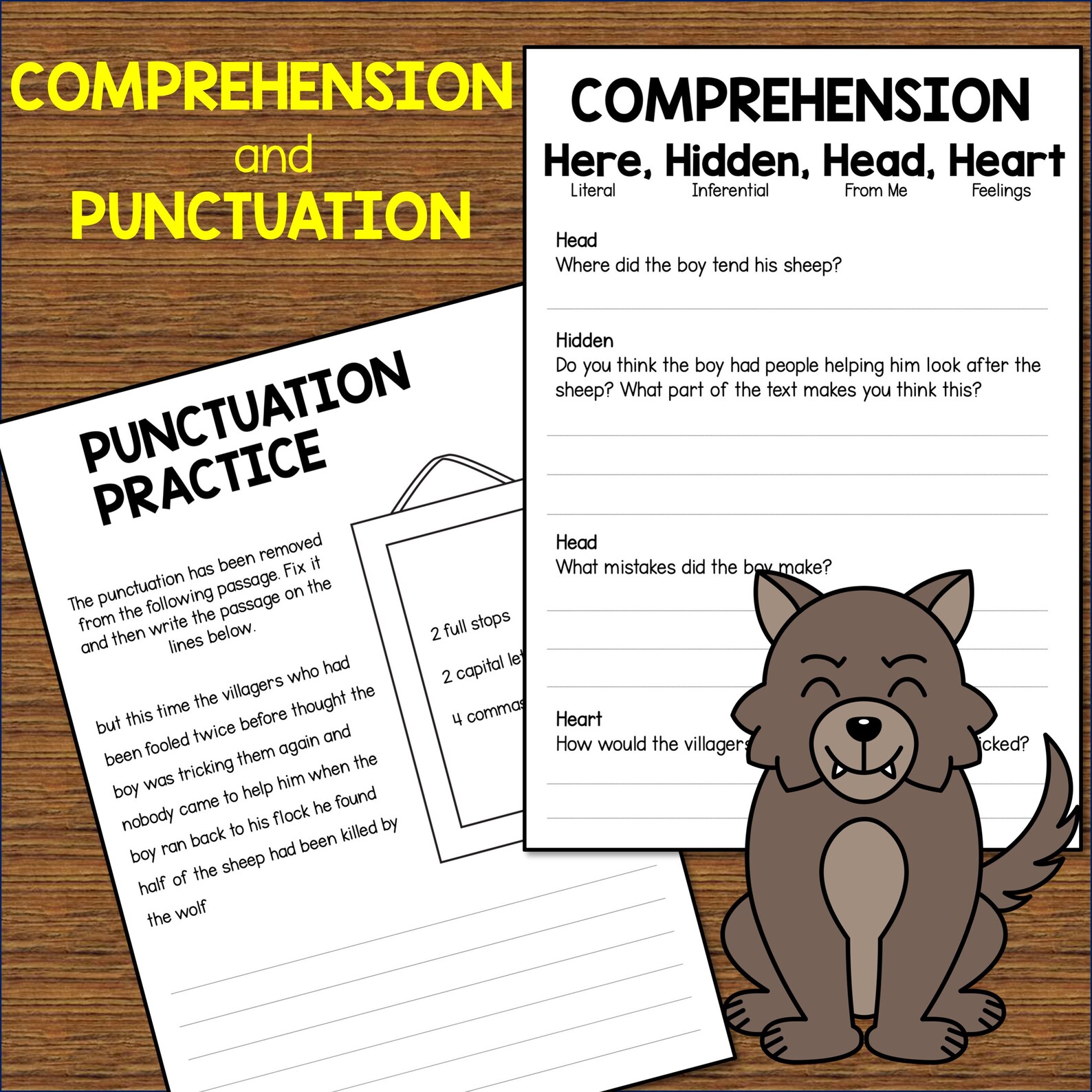 The Boy Who Cried Wolf, Aesop's Fables ELA Homeschool Activities for A ...