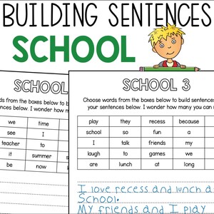 Building Sentences With Sentence Writing Prompts, Writing Sentences ...