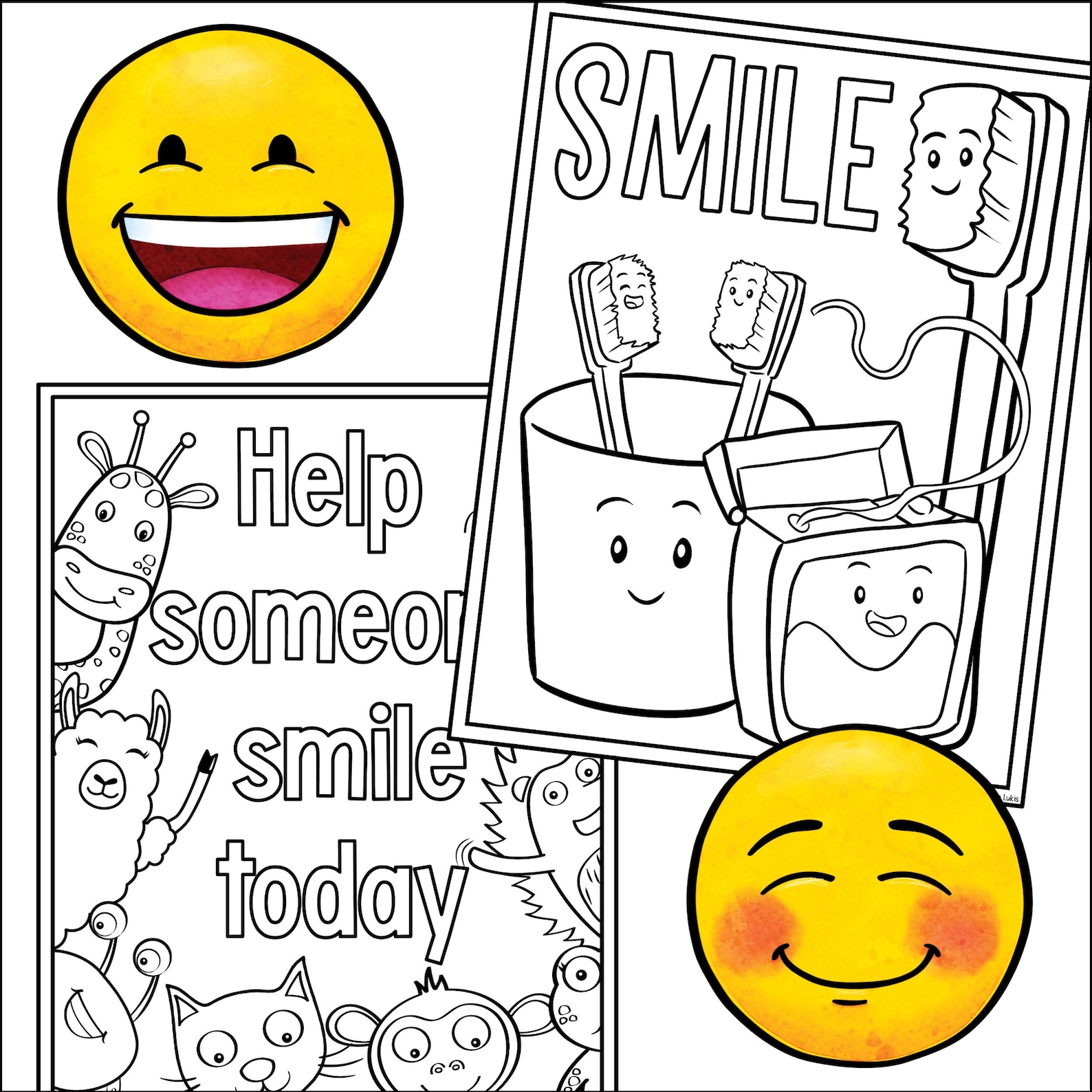 World Smile Day Coloring Pages, Fun Coloring for Kids, Printable PDF ...