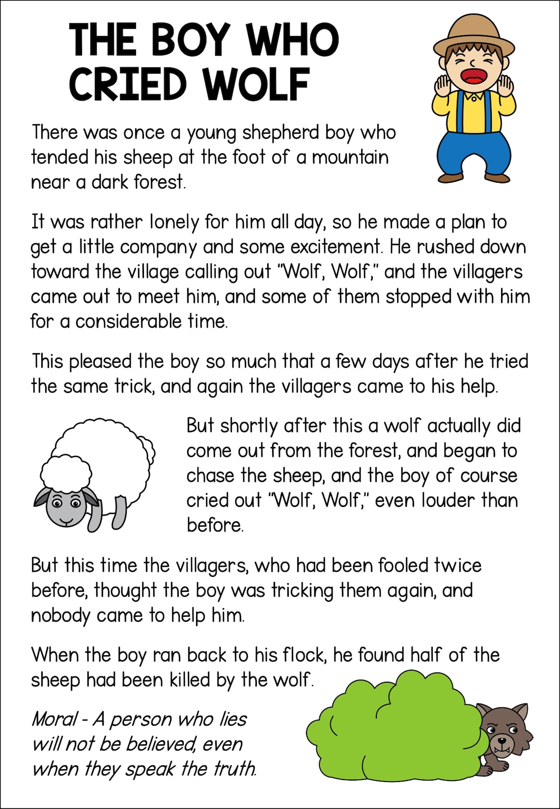 Aesop's Fables Reading Passages, 7 Classic Children's Stories to Read ...