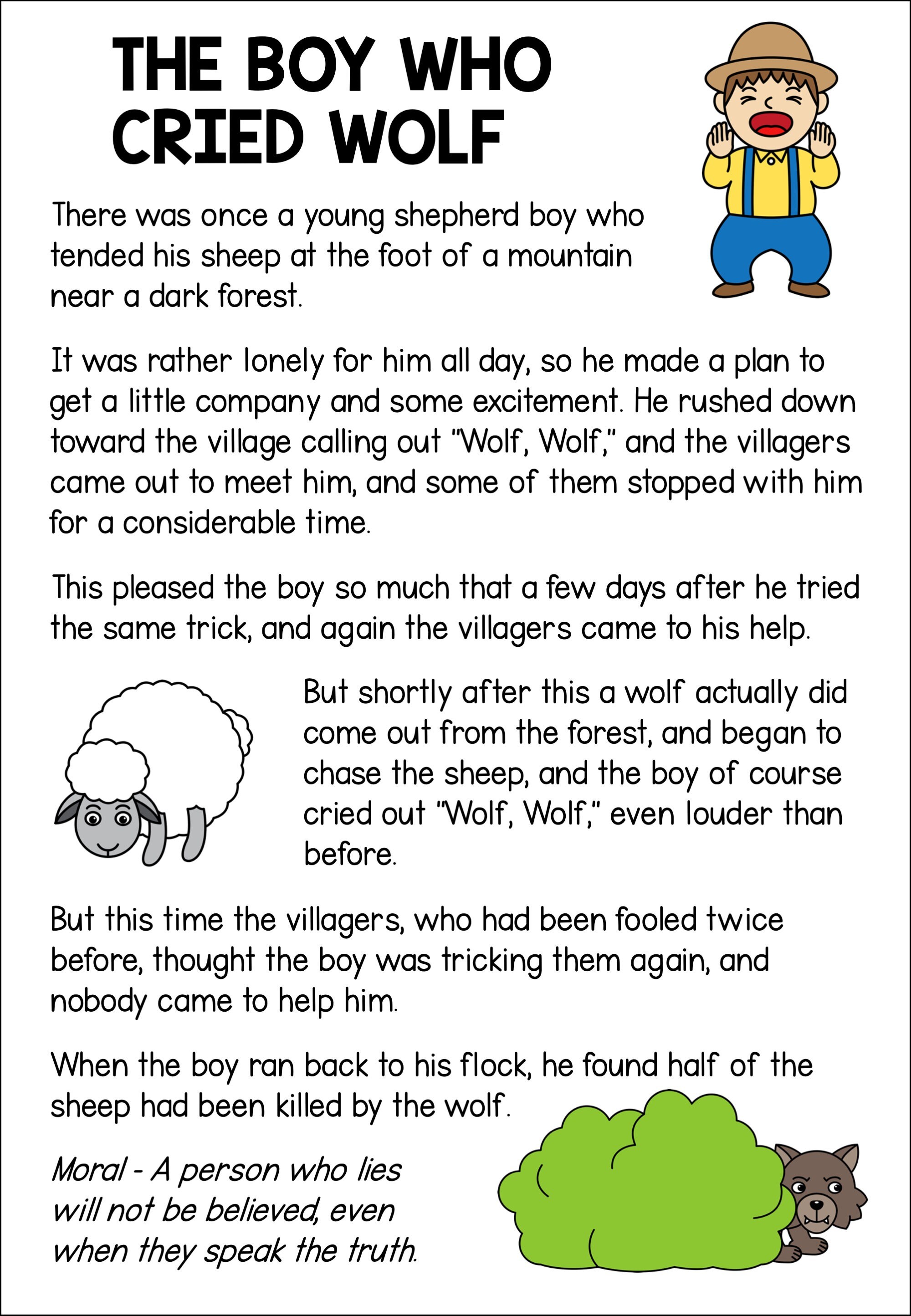 Aesop's Fables Reading Passages, 7 Classic Children's Stories to Read ...