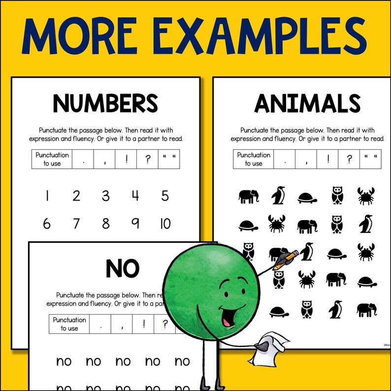 Reading Fluency & Expression Punctuation Worksheets, Fluency and ...