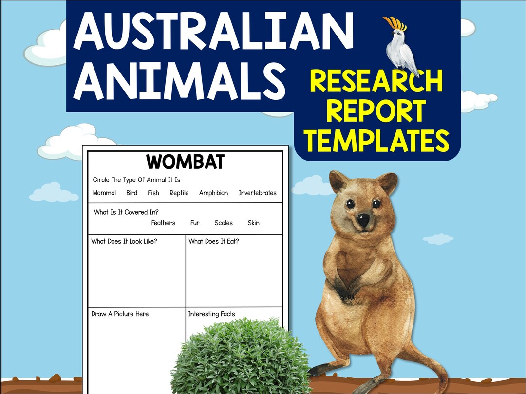 Australian Animals Research Report Templates for Kids, Printable PDF ...