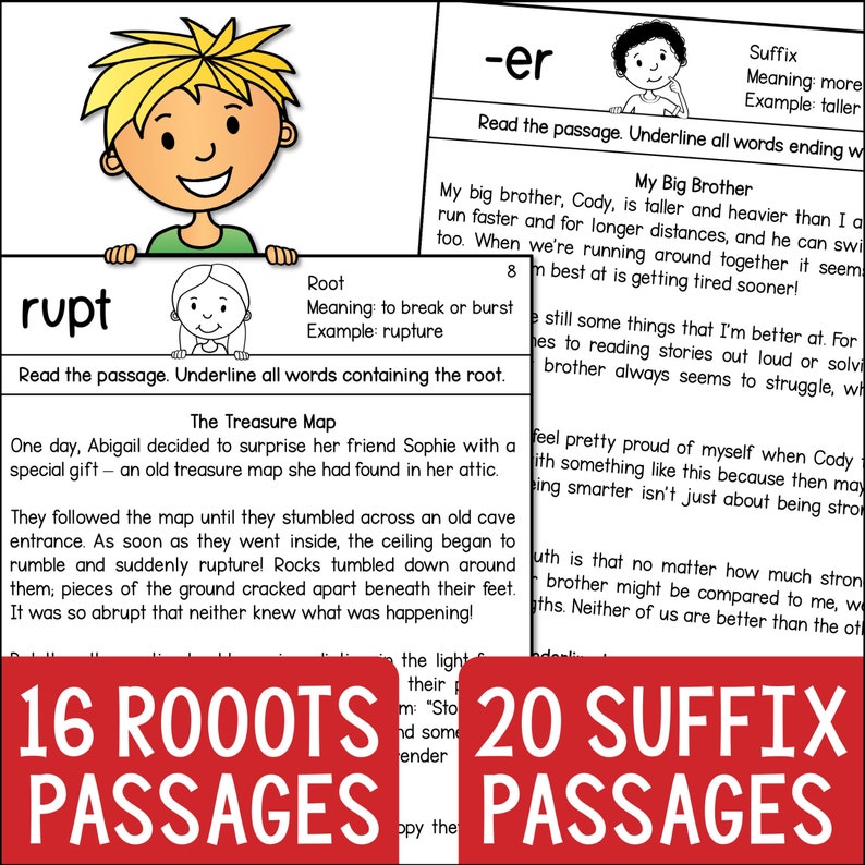 Prefix and Suffix Morphology Reading Passages for Kids Learning About ...
