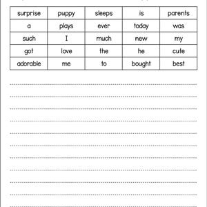 Building Sentences Using Words, Writing Sentences About Pets, Printable ...