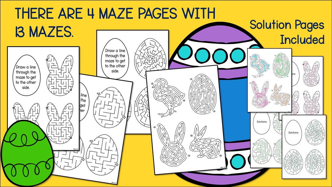 Easter Mazes, Printable Maze and Kids Activity Pages for Easter ...