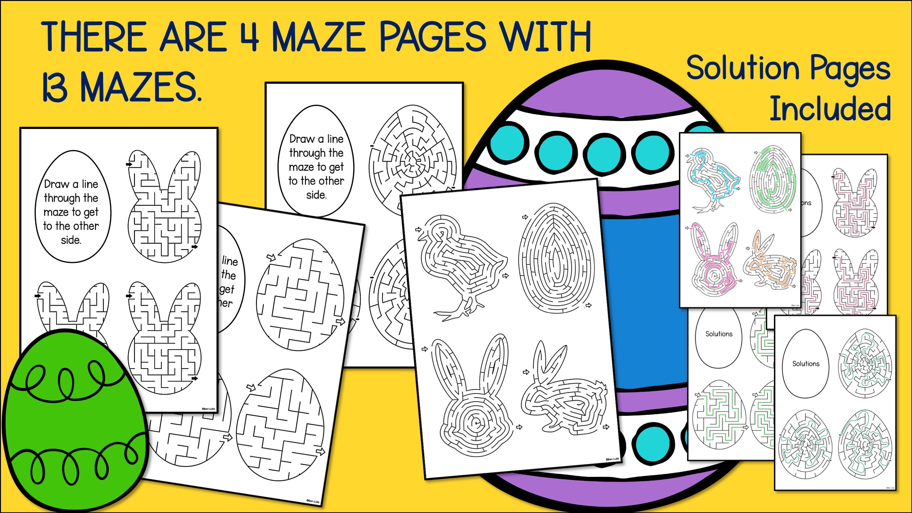 Easter Mazes, Printable Maze and Kids Activity Pages for Easter ...