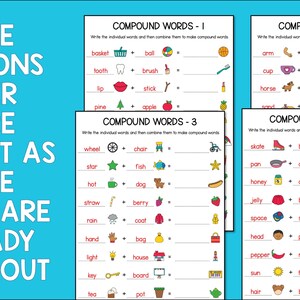 Compound Words Writing Activities and Wordsearches, Printable PDF ...