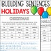 Writing Sentences With Words, Sentence Writing About Holidays ...