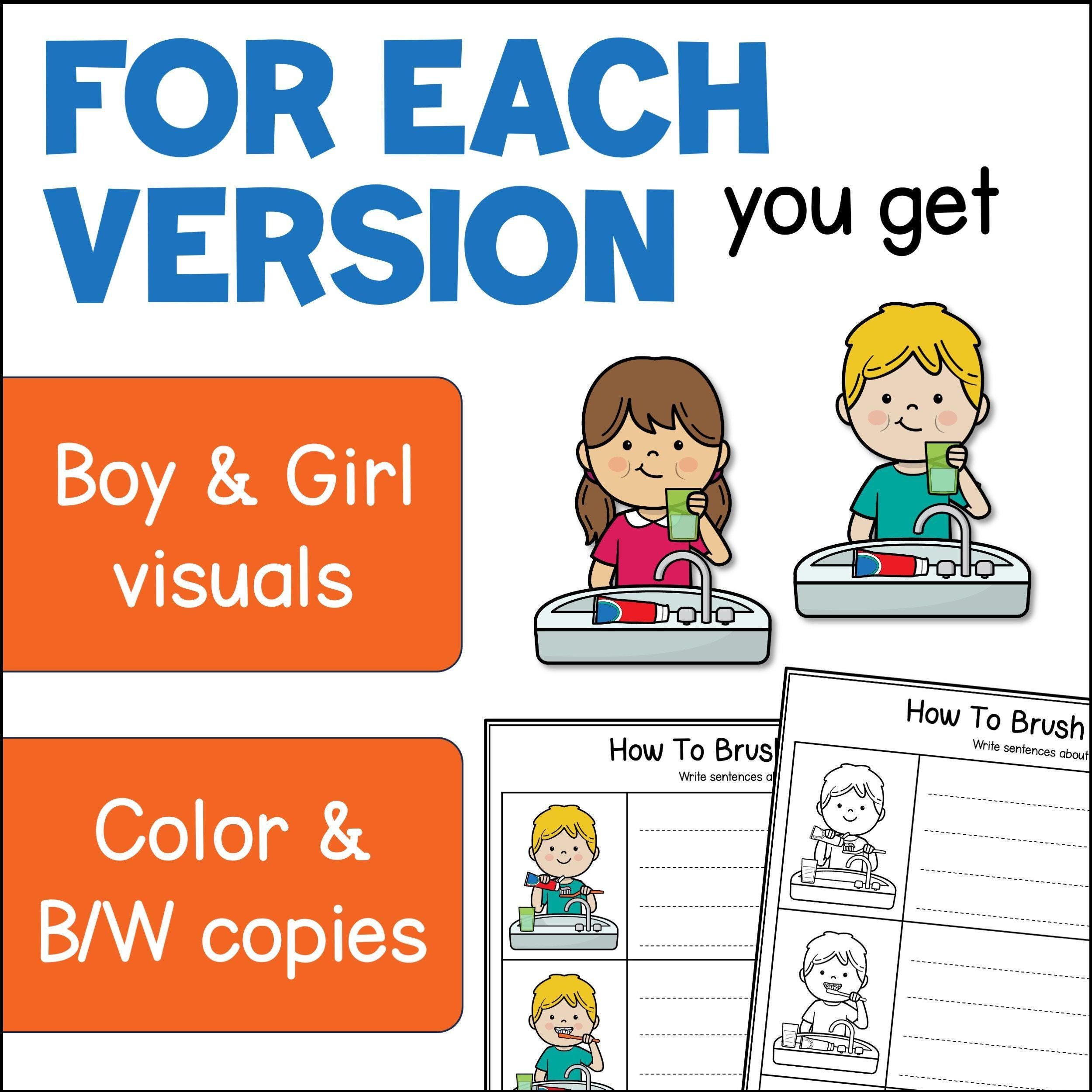 How to Brush Your Teeth Procedural Writing, Sequencing & Sentence ...