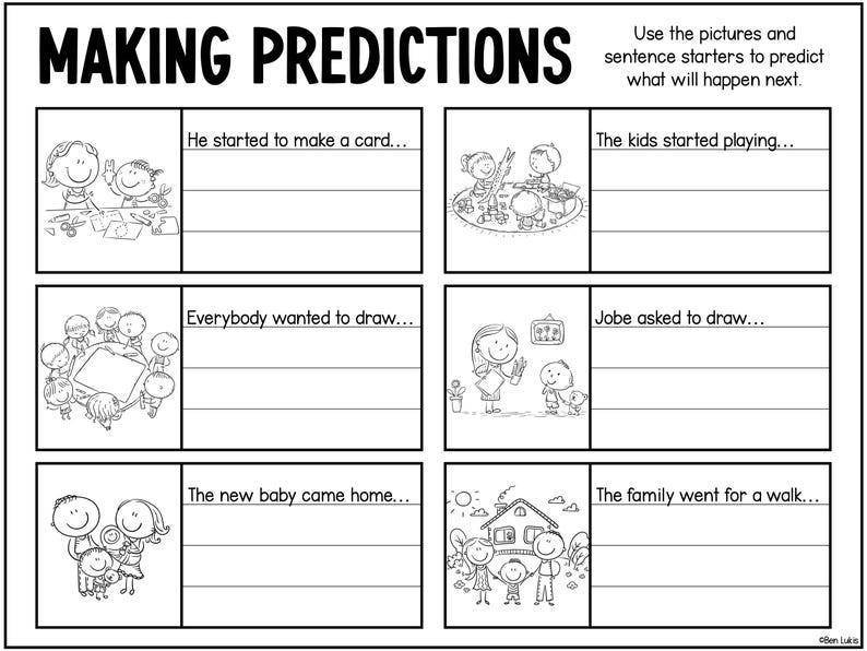 Making Predictions Worksheets With Pictures, Using Visual Texts to ...