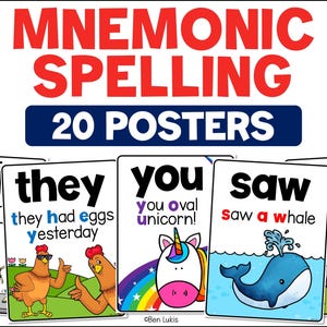 Sight Words Spelling Posters, Homeschool Spelling Practice for Tricky ...