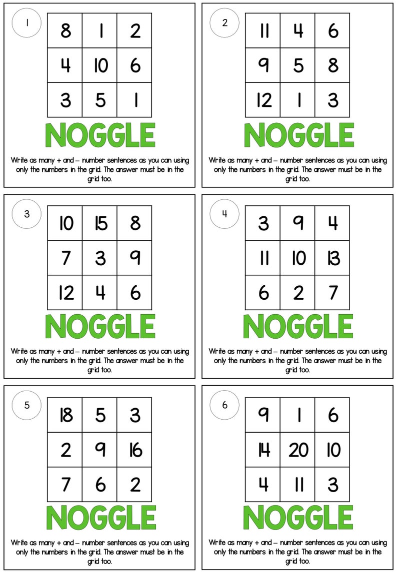 Number Puzzle Task Cards, Addition and Subtraction Brain Teasers, Fun ...