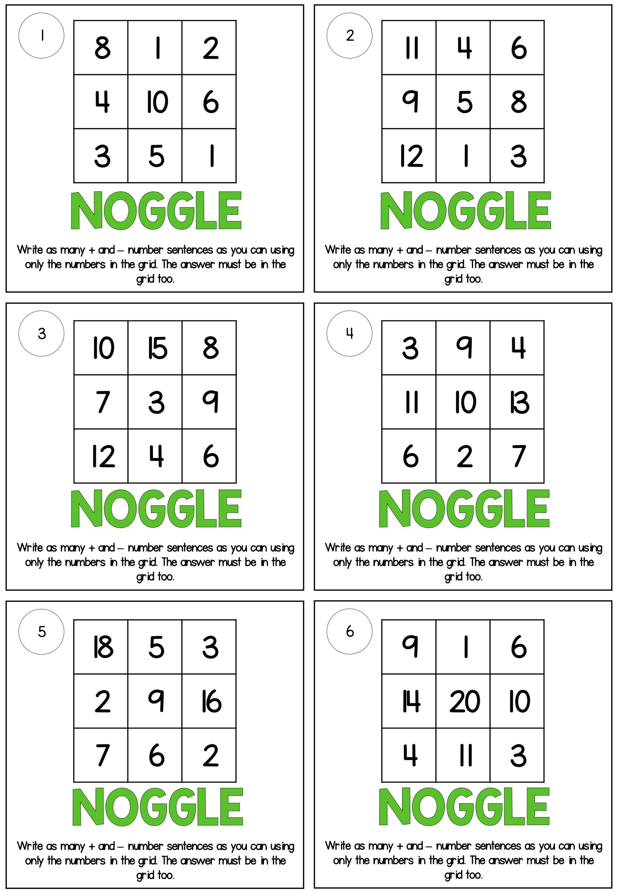 Number Puzzle Task Cards, Addition and Subtraction Brain Teasers, Fun ...