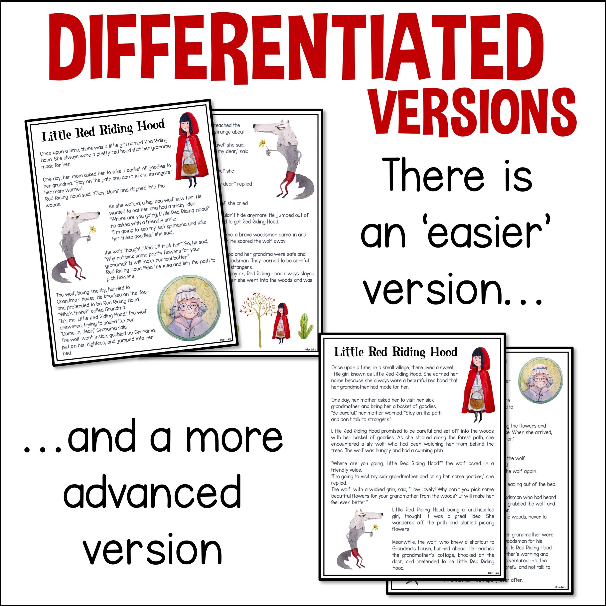 Little Red Riding Hood Reading Passages, Fairy Tale to Read ...