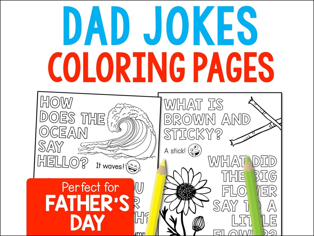 Dad Jokes Coloring Pages for Father's Day, Funny Printable Activity for ...