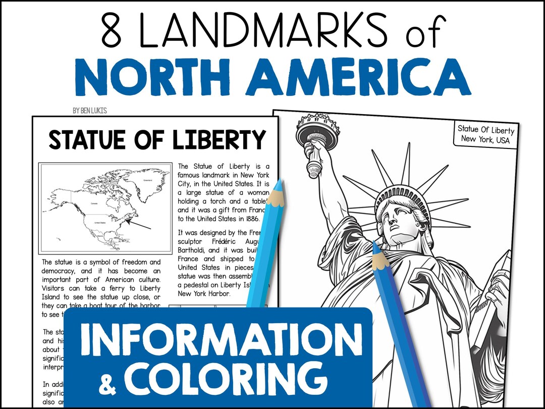 Landmarks of North America, Geography Facts Information & Coloring ...