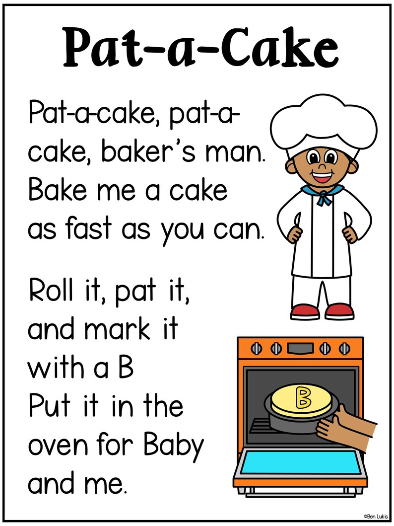 Nursery Rhyme Posters and Reading Passages for Kids, Printable ...