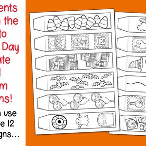 Halloween Paper Chain Craft, Halloween Coloring, Classroom Decor and ...