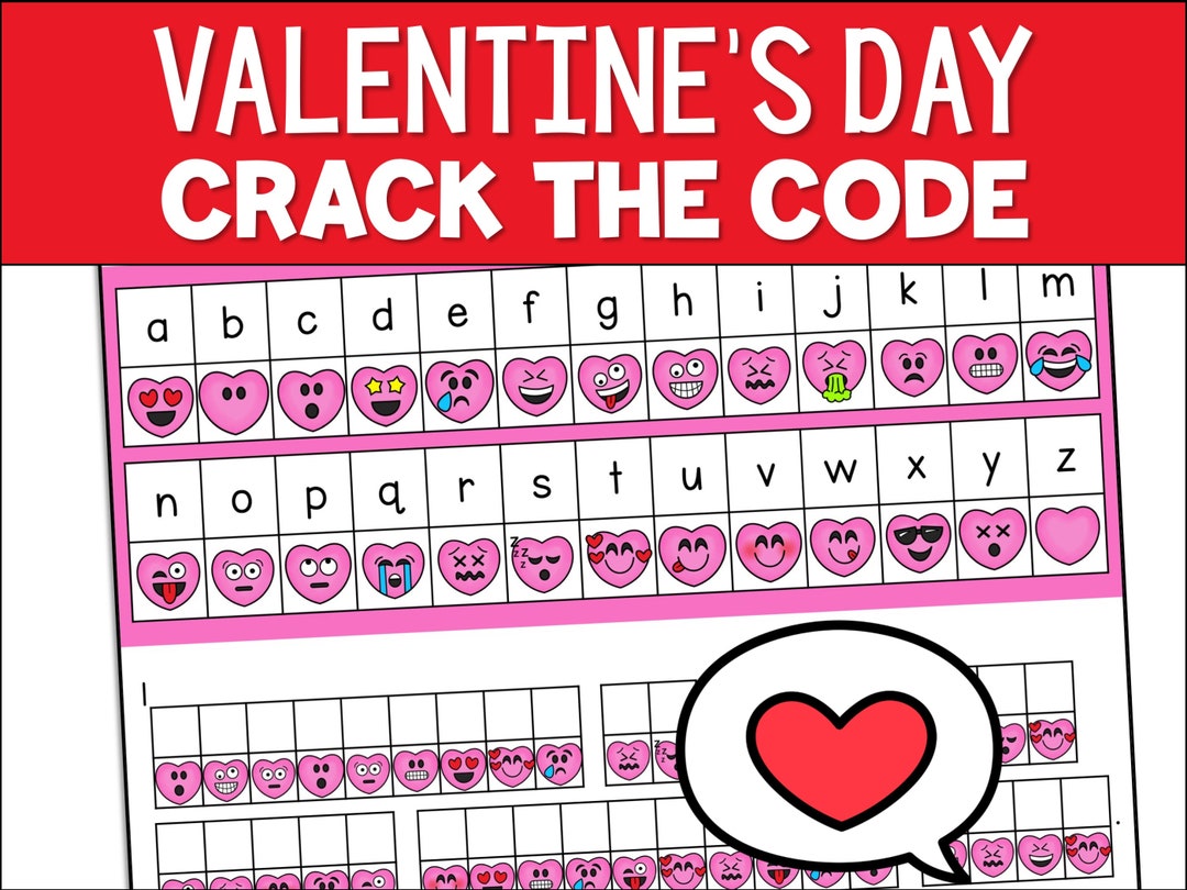 Valentine's Day Crack the Code Secret Message Activity, Literacy Center ...