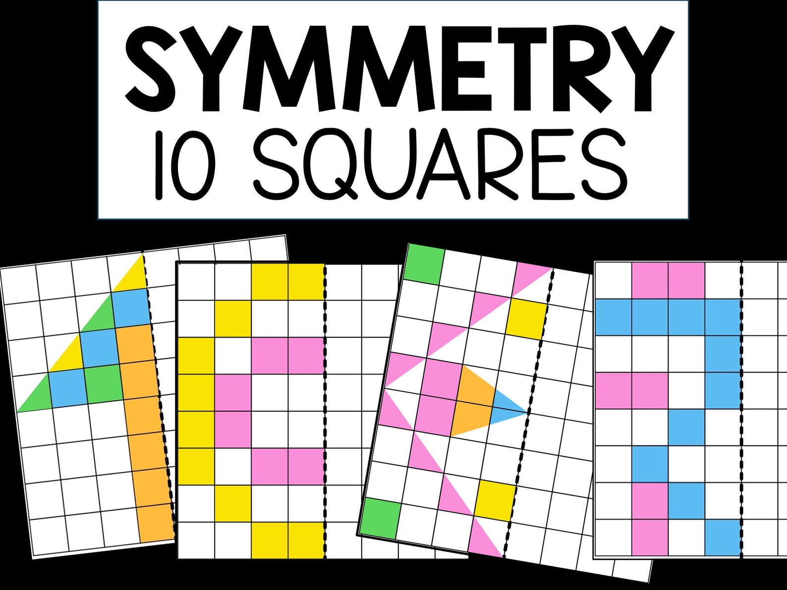 Symmetry Art and Math Worksheets, 10 Patterns to Copy and Draw ...