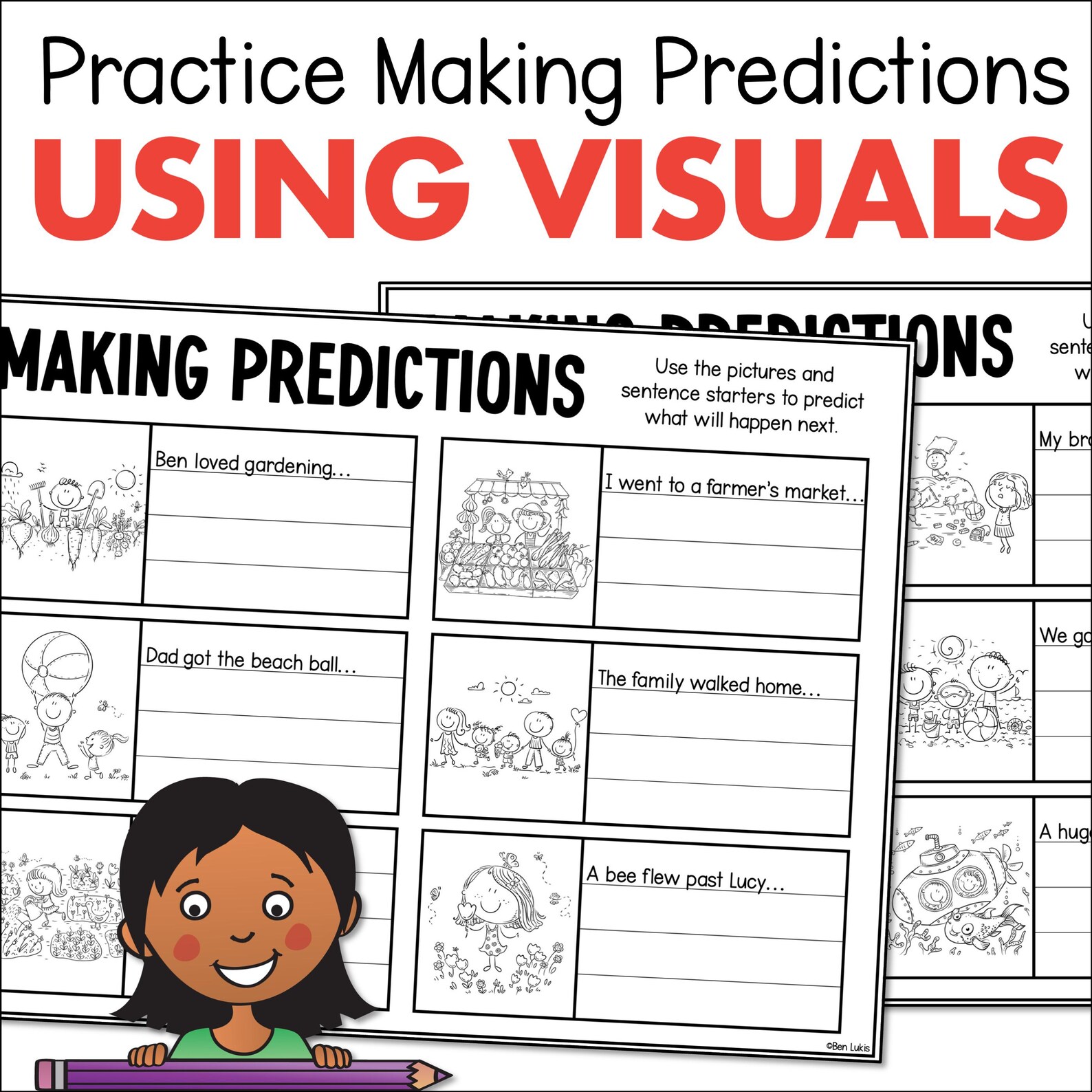 Making Predictions Worksheets With Pictures, Using Visual Texts to ...