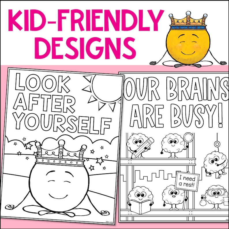 Mental Health Coloring Pages, SEL Activity, Mindfulness Printables (PDF ...
