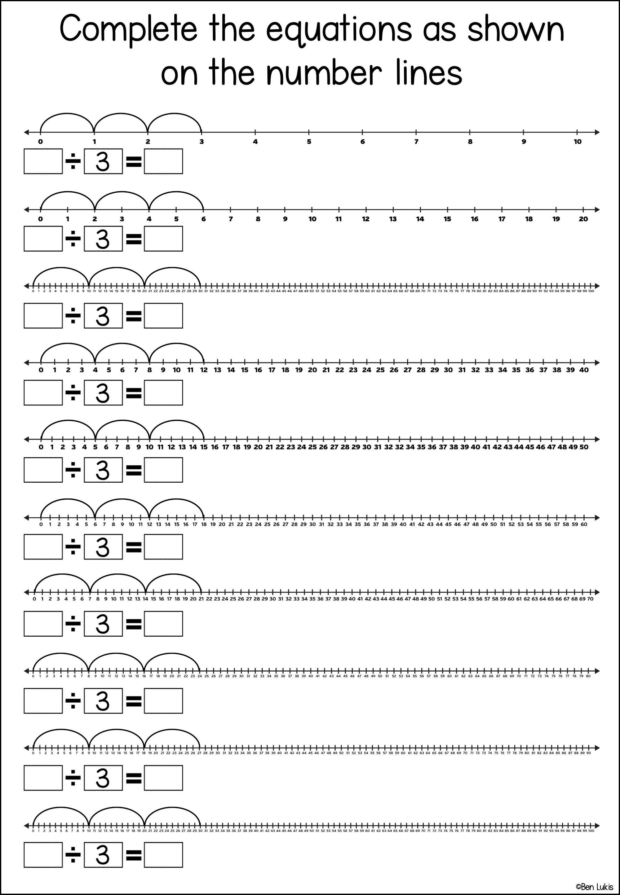 Division Worksheets for Kids, Divide by 3, Educational Math Practice ...