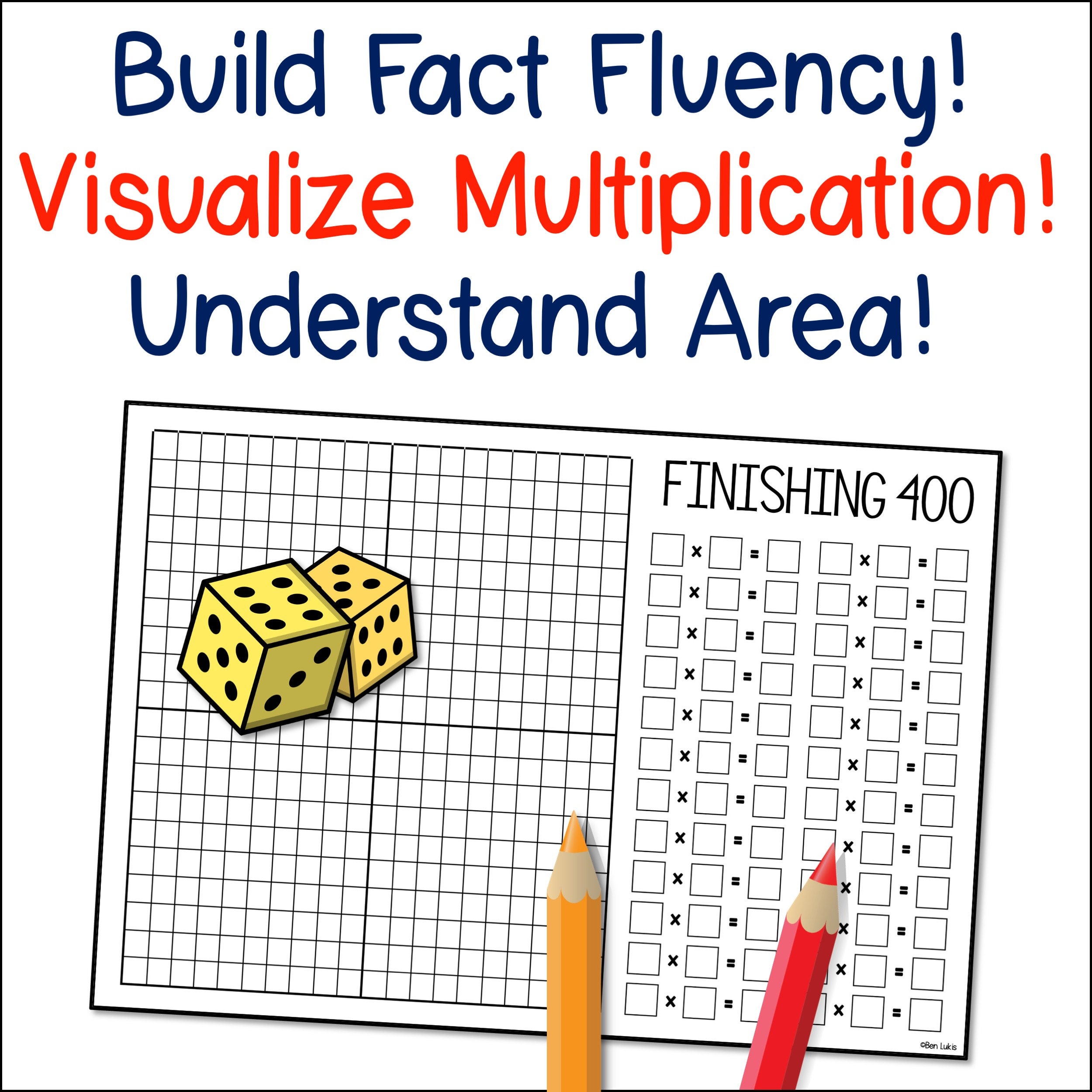 Area Multiplication Practice Math Game for Times Table Number Fact ...