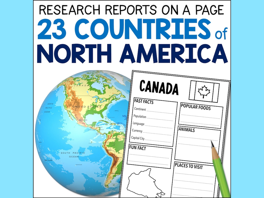 North America Country Research for Kids, Homeschool Geography Study ...