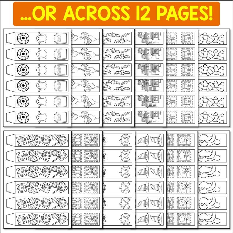 Halloween Paper Chain Craft, Halloween Coloring, Classroom Decor and ...