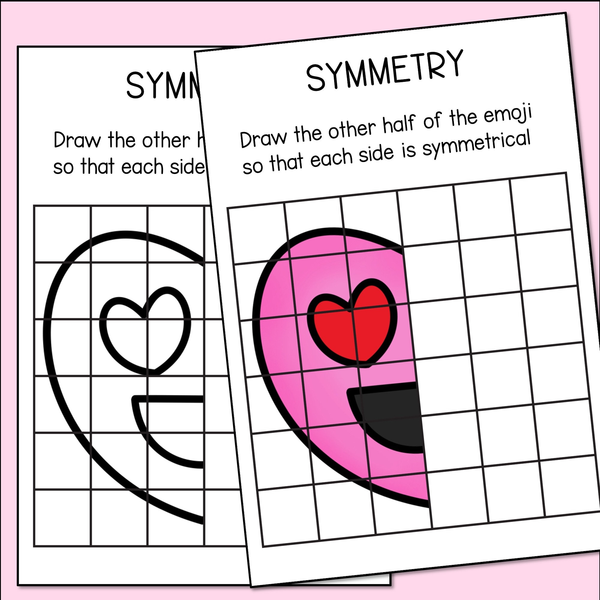 Symmetry Art and Math Worksheets, Valentine's Day Activities for ...