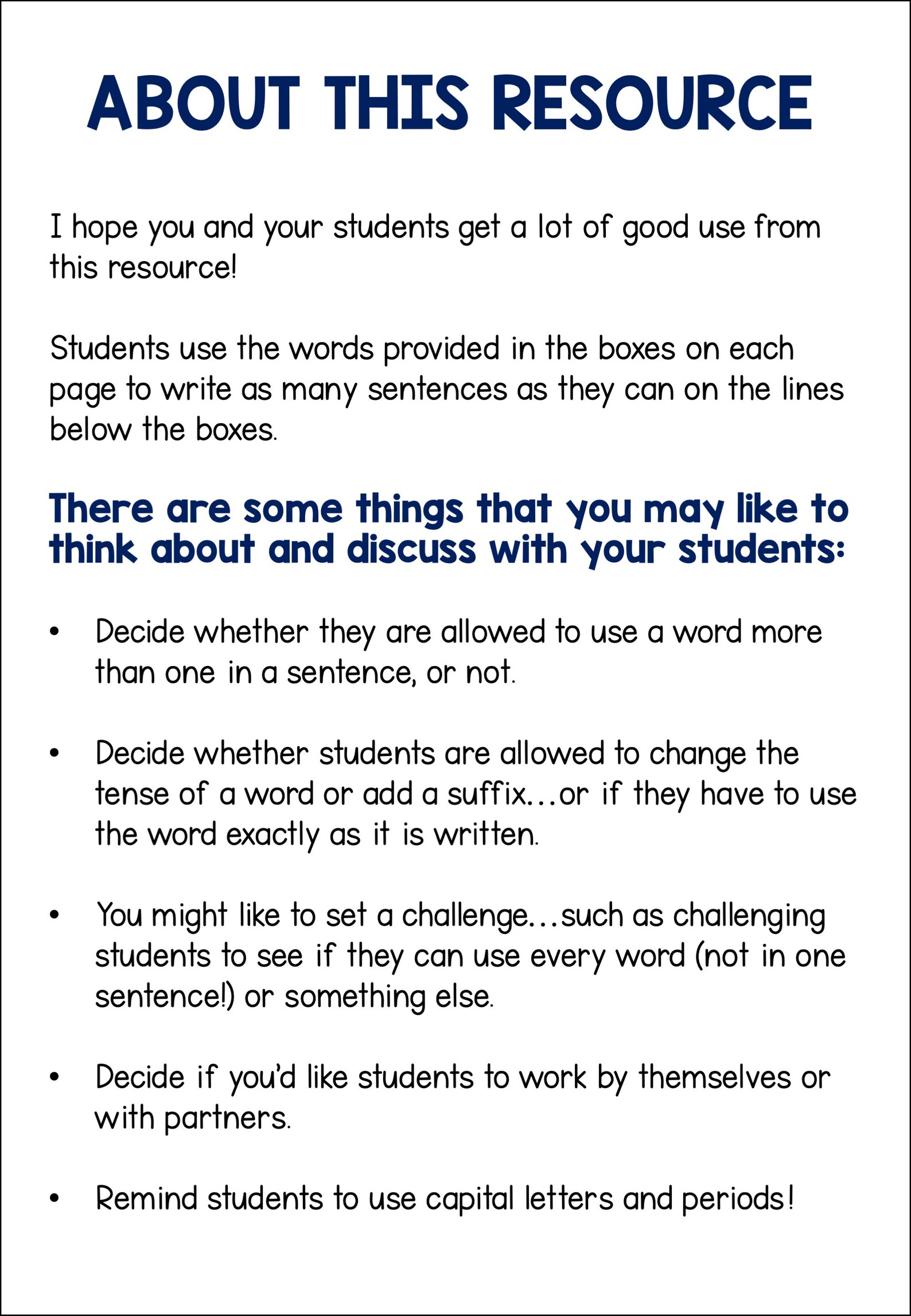 Building Sentences Using Words, Writing Sentences About Family ...