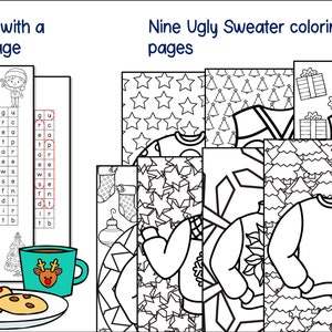 Ugly Christmas Sweater Word Search, Xmas Writing Prompts, Math ...