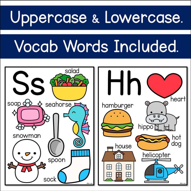 Alphabet Wall Posters, Classroom Decor (printable PDF Download) - Etsy